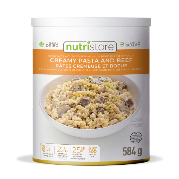 Creamy Pasta and Beef (Nutristore #10 Can) | Emergency Food Supply ...
