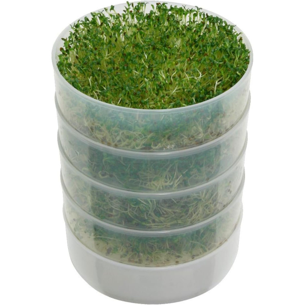 Kitchen Crop Sprouter - 4 Round Trays - Delicious Emergency & Outdoor ...