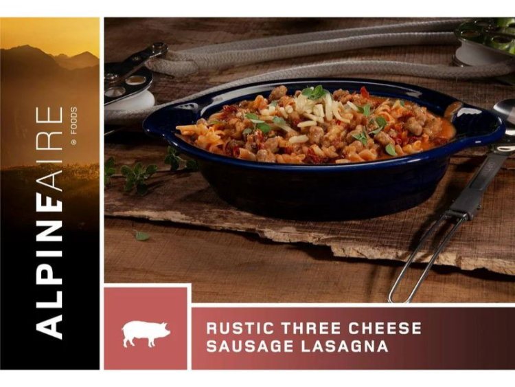 Rustic Three Cheese Sausage Lasagna (Alpine Aire) - Delicious Emergency ...
